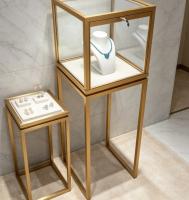 China Glass Jewelry Store Cabinet Furniture Jewelry Display Showcase Counter Gold Glass Counter for sale