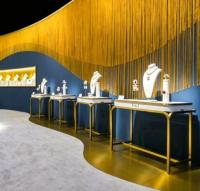 China Commercial Interior Design of Jewellery Showroom Jewelry Display Vintage Gold Shop showcase for sale