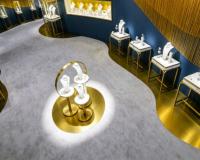 China Commercial Interior Design of Jewellery Showroom Jewelry Display Vintage Gold Shop showcase for sale
