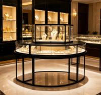 China Custom Luxury Gold Jewelry Store Full Set Display Cabinets, High-End Glass Showcase with LED Lighting for Gold Jewelry Boutiques for sale
