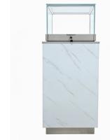 China Custom Museum-Grade Jewelry Display Case, Stainless Steel Frame with LED Lighting & Marble Base for sale