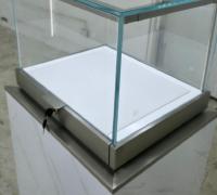 China Custom Museum-Grade Jewelry Display Case, Stainless Steel Frame with LED Lighting & Marble Base for sale