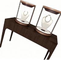 China Custom High-End Jewelry Store Cylindrical Necklace Display Case, Glass Showcase for Luxury Necklaces for sale