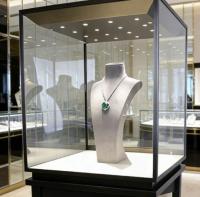 China Customizable Durable Modern Jewelry Showcase with Tempered Glass LED Illuminated Jewelry Display Cabinet for Retail Stores for sale