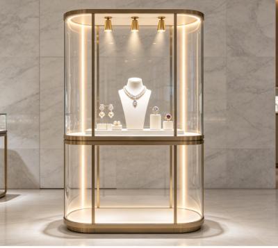 China Modern Aluminium LED Lighting Glass Display Showcase Cabinet for Luxury Jewelry Retail Store & Shopping Mall for sale