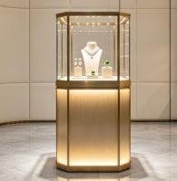 China Modern LED Light Jewelry Showcase Counter Display Aluminum Frame with MDF Tempered Glass for Store Shopping Mall for sale