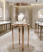 China Vintage Wood and Glass Display Showcase Cabinet with LED Lighting for Luxury Jewelry Gift Shopping Mall for sale