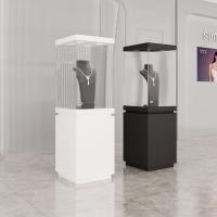 China Modern Design Wooden Jewelry Showcase with Glass Door & LED Strip Light for sale