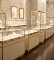 China Customizable Large Glass Jewelry Display Case LED Lighting for Luxury Shopping Malls-Durable High Quality Retail Showcase for sale