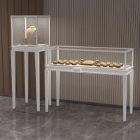 China Luxurious High-leg Jewelry Display Cabinet in a Modern Minimalist Style, Featuring LED Lighting to Perfectly showcase Jewelry for sale