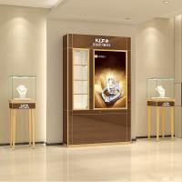 China Modern Wall Mount Jewelry Showcase Metal Glass Wood Commercial Display Furniture for sale