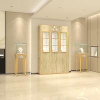 China Modern Wall Mount Jewelry Showcase Metal Glass Wood Commercial Display Furniture for sale