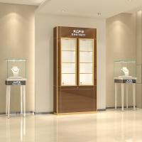 China Modern Wall Mount Jewelry Showcase Metal Glass Wood Commercial Display Furniture for sale