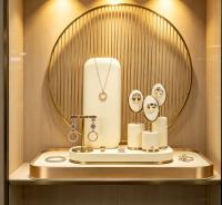 China Elegant Gold Jewelry Display Stand with Velvet Jewelry Showcase for Luxury Jewelry for sale