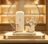 China Elegant Gold Jewelry Display Stand with Velvet Jewelry Showcase for Luxury Jewelry for sale