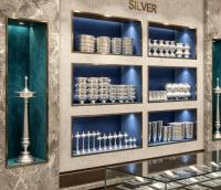China Modern Luxury Mdf Jewelry Shop Furniture Wall Display Shelves Counter Design Jewelry Display Cabinet for Shopping Mall for sale