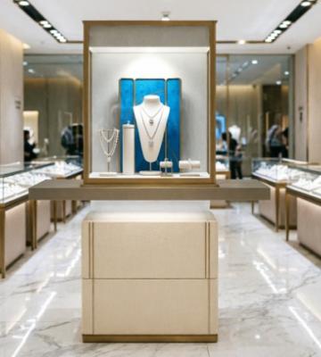 China Modern Custom Metal LED Jewelry Display Cabinet with Glass Showcase for Retail Stores for sale