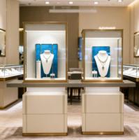 China Modern Custom Metal LED Jewelry Display Cabinet with Glass Showcase for Retail Stores for sale