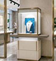 China Modern Custom Metal LED Jewelry Display Cabinet with Glass Showcase for Retail Stores for sale