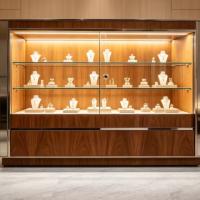 China GZowin Factory Directly Sell Wood Stainless Steel LED-Lit High-End Jewelry Display Cabinet Customized Finish Durable High for sale