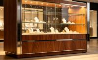 China GZowin Factory Directly Sell Wood Stainless Steel LED-Lit High-End Jewelry Display Cabinet Customized Finish Durable High for sale