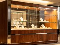 China GZowin Factory Directly Sell Wood Stainless Steel LED-Lit High-End Jewelry Display Cabinet Customized Finish Durable High for sale