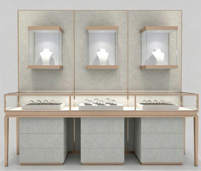 China Custom Luxury Jewelry Wall Mounted & Island Display Cabinet, Glass Counter for Luxury Jewelry Boutiques for sale