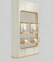 China Luxury Wall Mounted MDF Jewelry Display Cabinet with LED Lighting 2-Tier Necklace & Pendant Showcase for Jewelry Store Showroom for sale