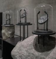 China Artistic Glass Cloche Jewelry Showcase | Freestanding Aluminium Frame | LED Lighting | Durable High Quality for Jewelry Shop for sale