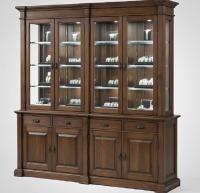 China Traditional Solid Wood Jewelry Display Cabinet | Dark Walnut Finish | LED Glass Showcase with Storage for Retail Stores & Malls for sale