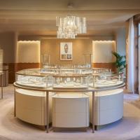 China Luxury Wood Body Jewelry Showcase with Glass Display Area for Shop Fitting for sale