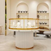 China High End Jewelry Shop Display Cabinet Solid Wood Metal Tempered Glass Jewelry Display Showcase for sale