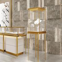 China High End Jewelry Shop Display Cabinet Solid Wood Metal Tempered Glass Jewelry Display Showcase for sale