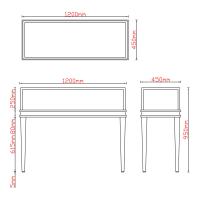 China Modern Minimalist Jewelry Display Stand Combination Tall Square Glass Tower + Long Display Counter Custom Logo for Jewelry Shop for sale