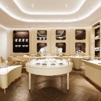 China Fashion Compact Jewelry Display Case Wood Metal Glass Boutique Store Furniture for sale