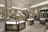 China Sleek Jewelry Shop Display Cabinet Metal Structure Wooden Base Transparent Glass Case for sale
