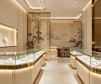 China High Grade Freestanding Jewelry Cabinet Solid Wood Metal Glass Retail Display Showcase for sale