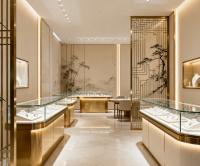 China High Grade Freestanding Jewelry Cabinet Solid Wood Metal Glass Retail Display Showcase for sale