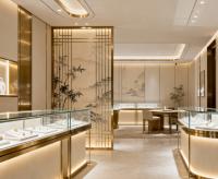 China High Grade Freestanding Jewelry Cabinet Solid Wood Metal Glass Retail Display Showcase for sale