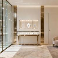 China Stylish Front Jewelry Display Case Metal Glass Wood Commercial Center Display Cabinet for sale