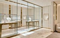 China Stylish Front Jewelry Display Case Metal Glass Wood Commercial Center Display Cabinet for sale