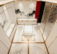 China High End Glass Jewelry Showcase with Lock Stainless Steel Frame Jewelry Shop Display for sale