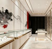 China High End Glass Jewelry Showcase with Lock Stainless Steel Frame Jewelry Shop Display for sale