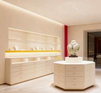 China Modern Jewelry Wall Showcase Island Display Counter Set LED Lighting Glass Jewellery Display Furniture for Necklace Jewelry Shop for sale