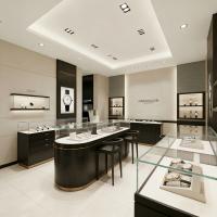 China Commercial Jewelry Display Furniture Custom Design Glass Stainless Steel Wood for sale
