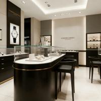 China Commercial Jewelry Display Furniture Custom Design Glass Stainless Steel Wood for sale