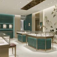 China Premium Jewelry Exhibition Display Cabinet Glass Wood Stainless Steel with LED for sale