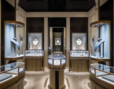 China LED Light Jewelry Display Cabinet Metal Wood Glass Showcase for Retail Jewellery Store for sale