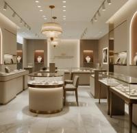 China High End Illuminated Jewelry Island Showcase Metal Wood Glass Display Cabinet for sale
