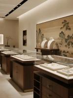 China Factory Custom Jewelry Display Cabinet Solid Wood Metal Tempered Glass Showcase for sale